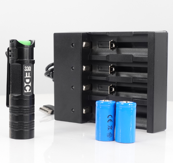 330 EDC Flashlight w/ Charger & Batteries – Threat Response Solutions